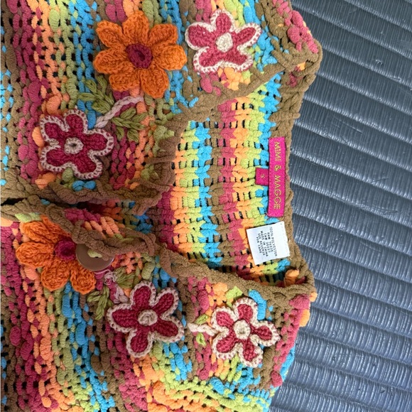Mimi & Maggie | Jackets & Coats | Mimi Maggie Multicolor Crochet Kids ...